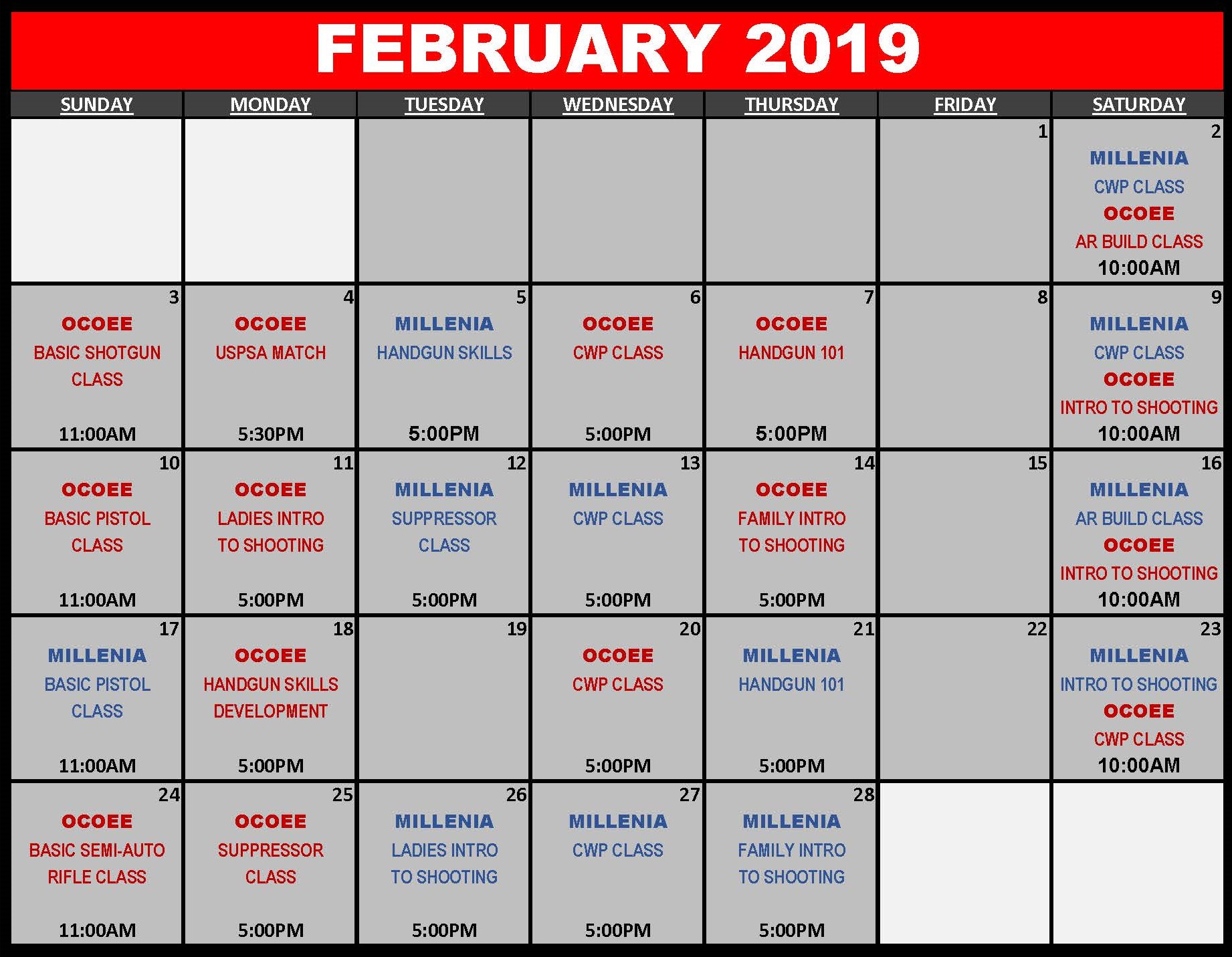 190128 - ogc February Class Schedule - Orlando Gun Club